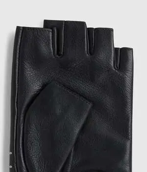Karl Lagerfeld Studded Fingerless Leather Gloves