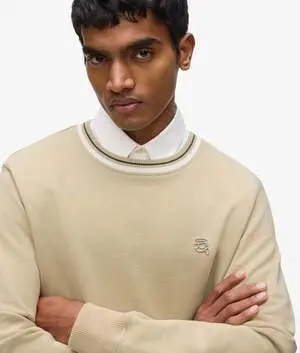 Karl Lagerfeld Crewneck Sweatshirt With Nautical Stripe Detail - Twill