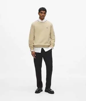 Karl Lagerfeld Crewneck Sweatshirt With Nautical Stripe Detail - Twill