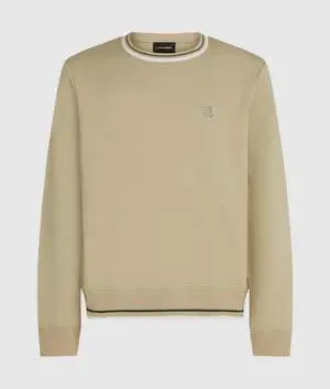 Karl Lagerfeld Crewneck Sweatshirt With Nautical Stripe Detail - Twill