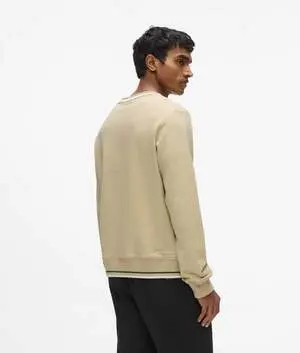 Karl Lagerfeld Crewneck Sweatshirt With Nautical Stripe Detail - Twill