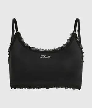 Karl Lagerfeld Signature Lace Trim Bralette