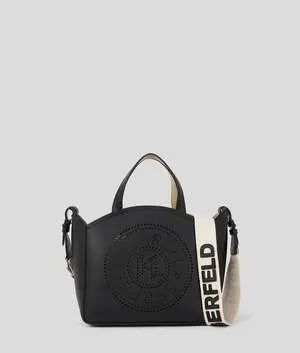 Karl Lagerfeld K/circle Perforated Small Tote Bag - Black