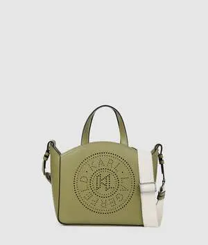 Karl Lagerfeld K/circle Perforated Small Tote Bag - Cedar
