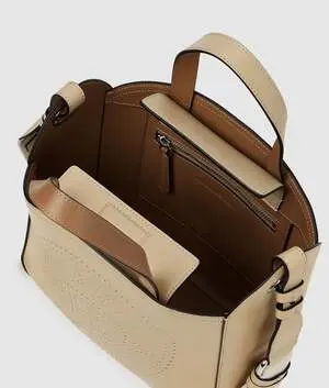 Karl Lagerfeld K/circle Perforated Small Tote Bag - Safari