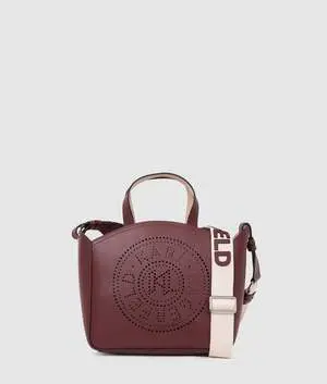 Karl Lagerfeld K/circle Perforated Small Tote Bag - Windsor Wine