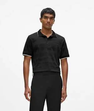 Karl Lagerfeld Striped Polo Shirt - Black