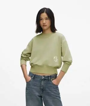 KL JEANS Jeans Monogram Cropped Sweatshirt - Tea