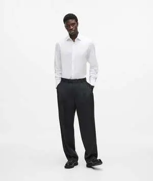 Karl Lagerfeld Tailored Virgin Wool Straight-leg Trousers