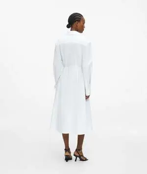 Karl Lagerfeld Organic Cotton Pleated Shirt Dress