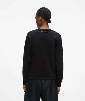 Karl Lagerfeld Signature Faux-pearl Hem Sweatshirt