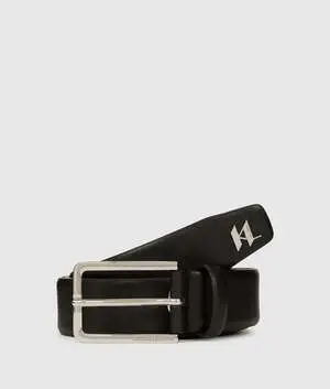 Karl Lagerfeld Monogram Leather Belt - Black