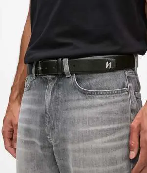 Karl Lagerfeld Monogram Leather Belt