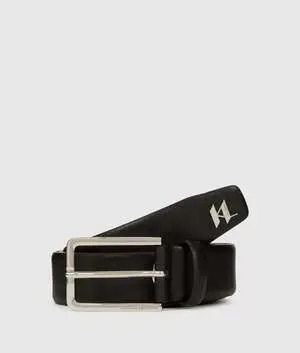 Karl Lagerfeld Monogram Leather Belt - Black