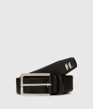 Karl Lagerfeld Monogram Leather Belt - Black