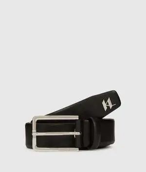 Karl Lagerfeld Monogram Leather Belt - Onyx