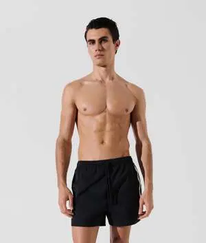 Karl Lagerfeld Logo Stripe Boardshorts - Black
