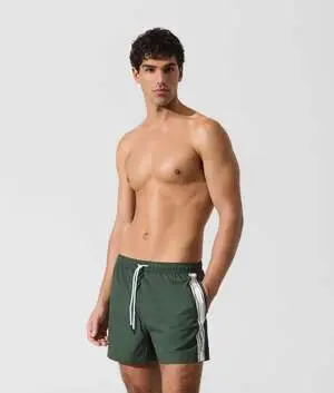 Karl Lagerfeld Logo Stripe Boardshorts - Deep Forest