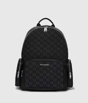 Karl Lagerfeld K/monogram Jacquard Backpack - Black