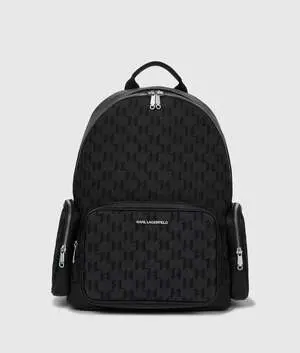 Karl Lagerfeld K/monogram Jacquard Backpack - Black