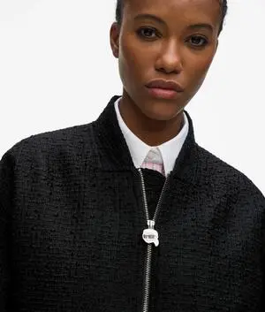 Karl Lagerfeld Ikon Bouclé Bomber Jacket
