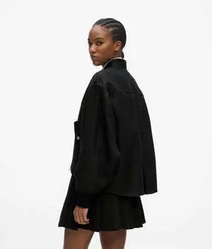 Karl Lagerfeld Ikon Bouclé Bomber Jacket