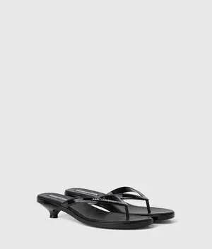 Karl Lagerfeld Glossy Pvc Jelly Heeled Thong Sandals
