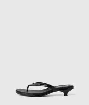 Karl Lagerfeld Glossy Pvc Jelly Heeled Thong Sandals - Black