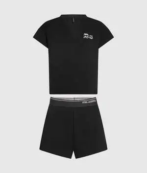 Karl Lagerfeld Ikon Short Pajama Set - Black