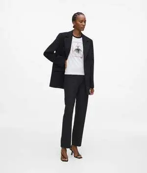 Karl Lagerfeld Slim Fit T-shirt With Ballet Sketch - White