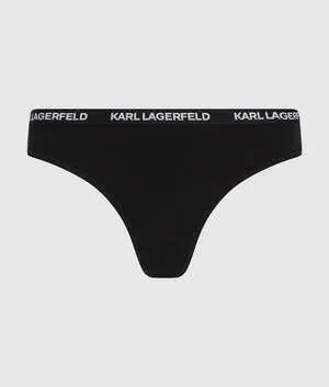 Karl Lagerfeld Logo Thong – 3-pack - Black