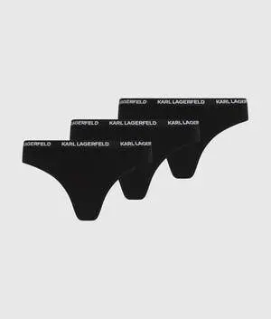 Karl Lagerfeld Logo Thong – 3-pack - Black