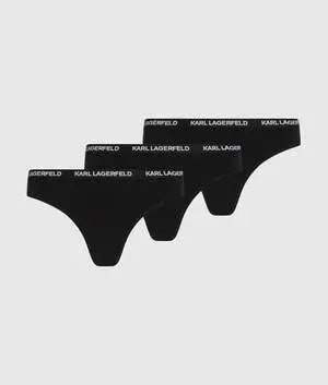 Karl Lagerfeld Logo Thong – 3-pack - Black