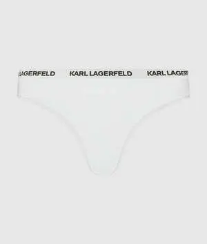 Karl Lagerfeld Logo Thong – 3-pack - White