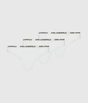 Karl Lagerfeld Logo Thong – 3-pack - White
