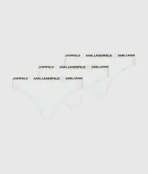 Karl Lagerfeld Logo Thong – 3-pack - White