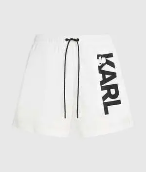 Karl Lagerfeld Logo Boardshorts - White