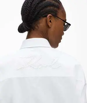 Karl Lagerfeld Signature Poplin Tunic Shirt