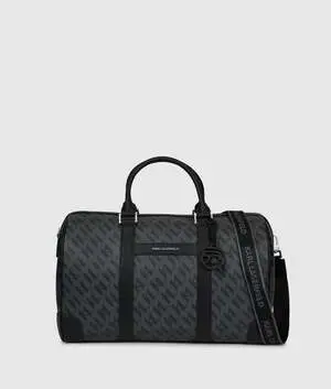 Karl Lagerfeld Ikon Monogram Weekender Bag - Black