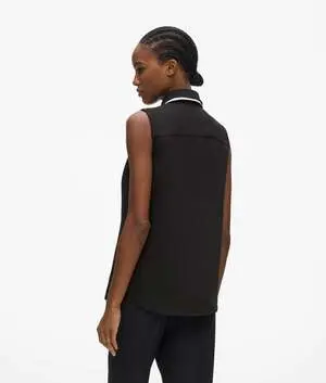 Karl Lagerfeld Sleeveless Blouse With Contrasting Piping