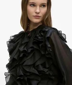 Karl Lagerfeld Organza Ruffle Blouse