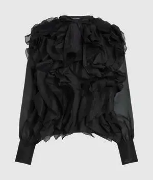Karl Lagerfeld Organza Ruffle Blouse