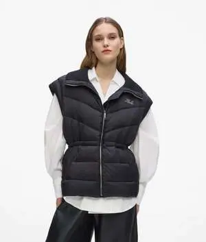 Karl Lagerfeld Signature Padded Gilet - Black
