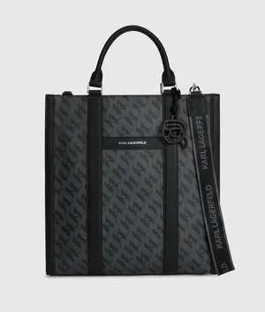 Karl Lagerfeld Ikon Monogram Tote Bag - Black