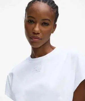 Karl Lagerfeld Autograph Cap Sleeve T-shirt - White