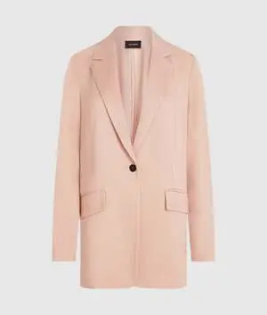 Karl Lagerfeld Single-breasted Satin-blend Blazer With Embroidered Logo