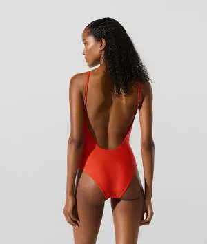 Karl Lagerfeld Polyamide Blend One Piece Swimsuit - Tango