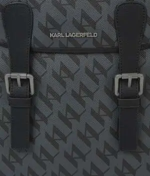 Karl Lagerfeld Ikon Monogram Technical Leather Backpack