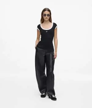 Karl Lagerfeld Fitted Ribbed T-shirt With Embroidered Logo