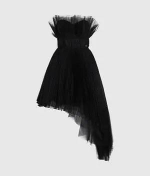 Karl Lagerfeld Asymmetric Tulle Strapless Mini Dress